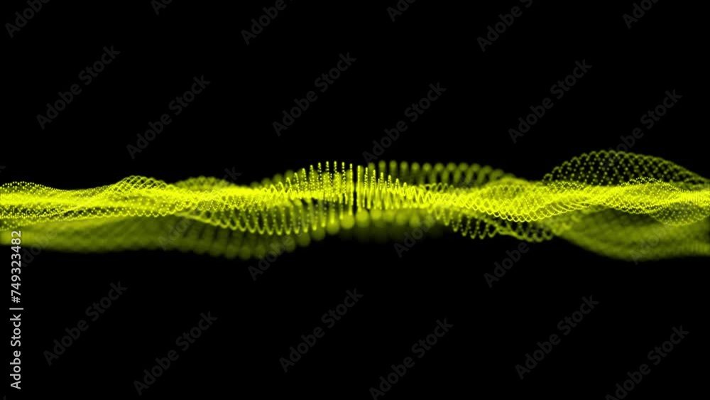 Particles wave animation. Data wave or water waves slice background ...