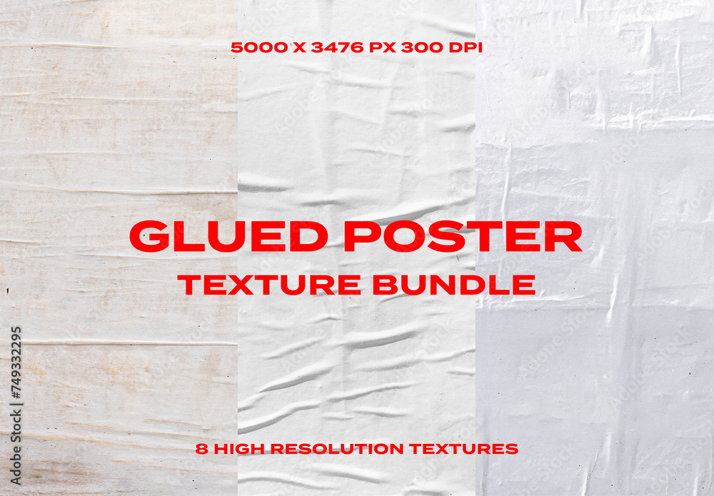 Glued Urban Poster Paper Street Overlay Texture Pack Bundle Effect ...