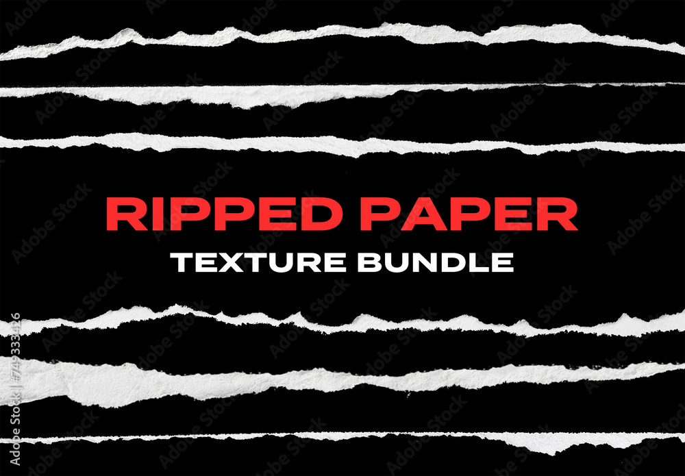Ripped Paper Pieces Overlay Texture Pack Bundle Effect Surface Stock ...