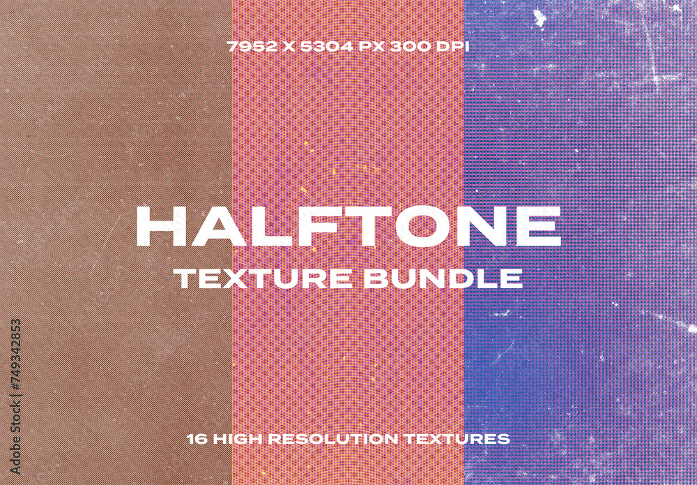 Halftone Photo Illustration Risograph Printer Grain Overlay Texture ...