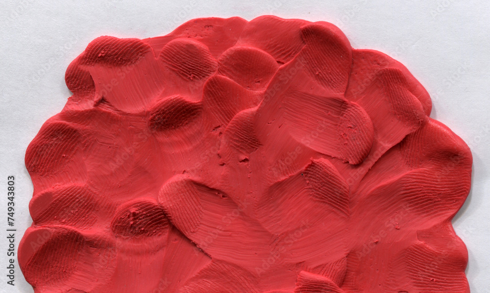 Red colored plasticine texture. Playdough textured background. Abstract ...