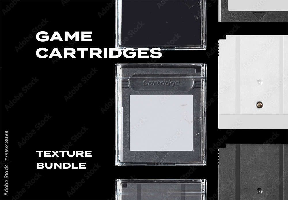 Cartridge Game Retro Overlay Texture Pack Bundle Effect Surface Mockup ...