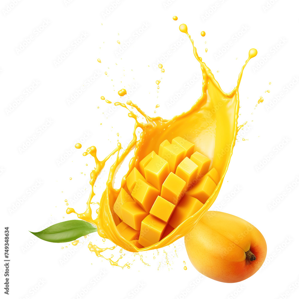 Mango juice splash isolated on transparent background Remove png ...