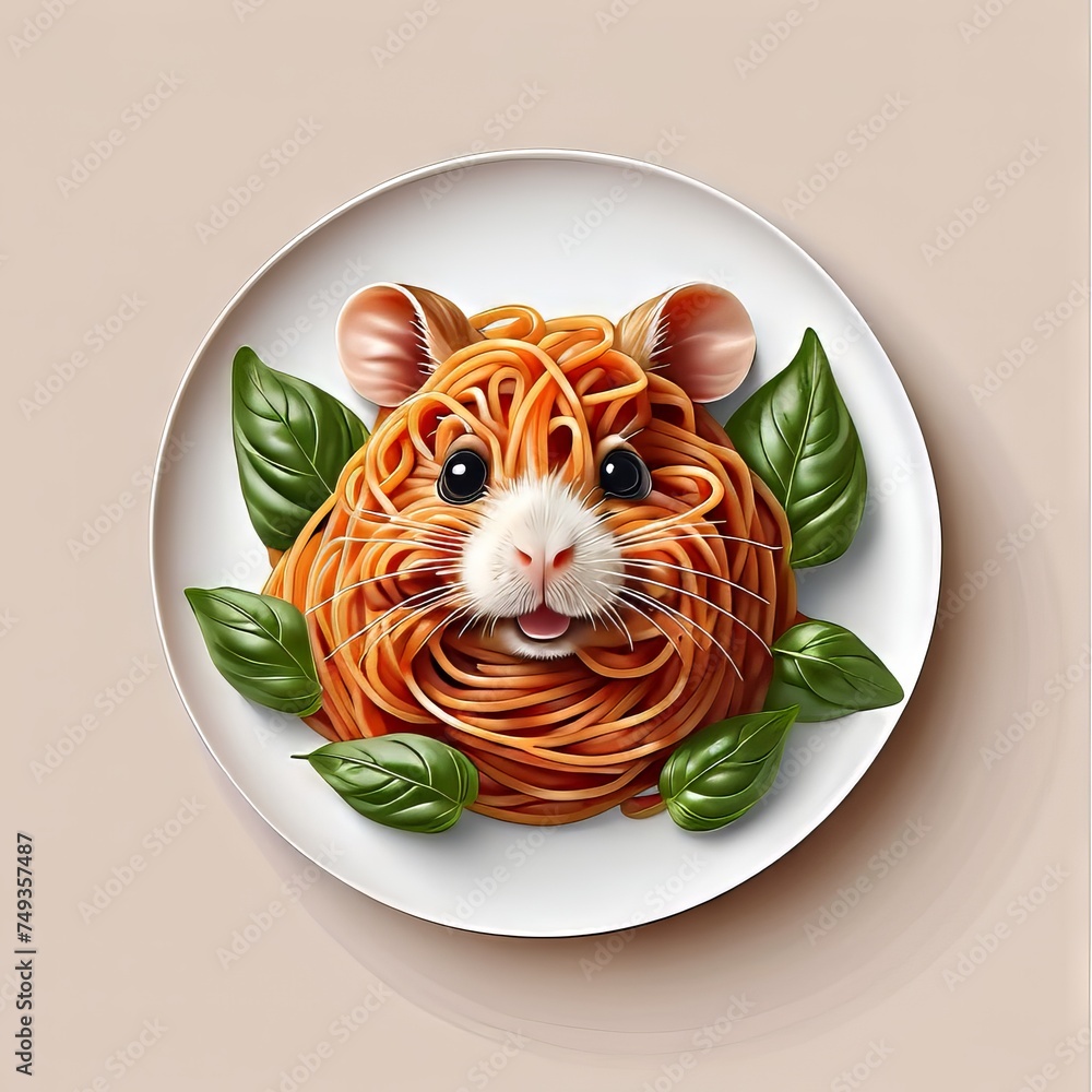 I love spaghetti and my pet! Series of noodles shaped in pet faces with ...