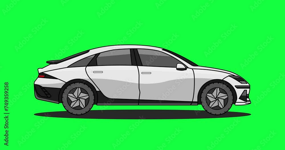 Electric vehicle Animation , Electric vehicle 2d Green Screen ...