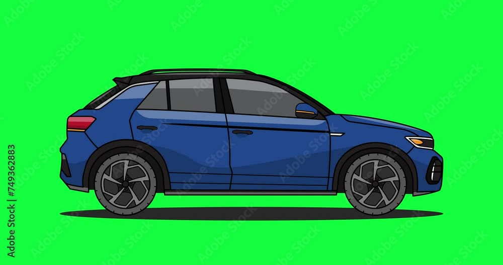 SUV Crossover Animation , SUV Crossover 2d Green Screen background ...