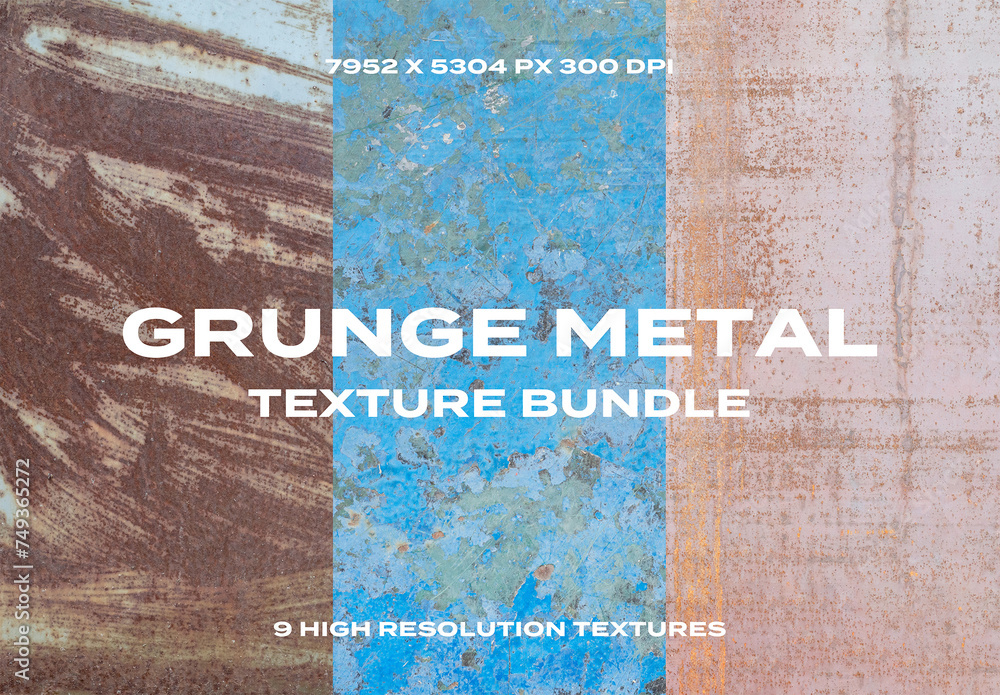 Grunge Steel Metal Foil Wall Overlay Texture Pack Bundle Effect Surface ...