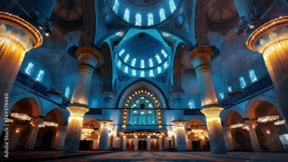 The magnificent ceilings and domes of the mosque are majestic. Bottom ...