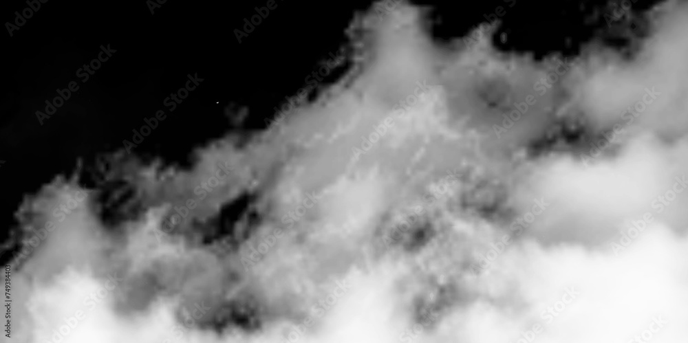 Luxury smoke on black background. White Cloud Isolated on Black ...