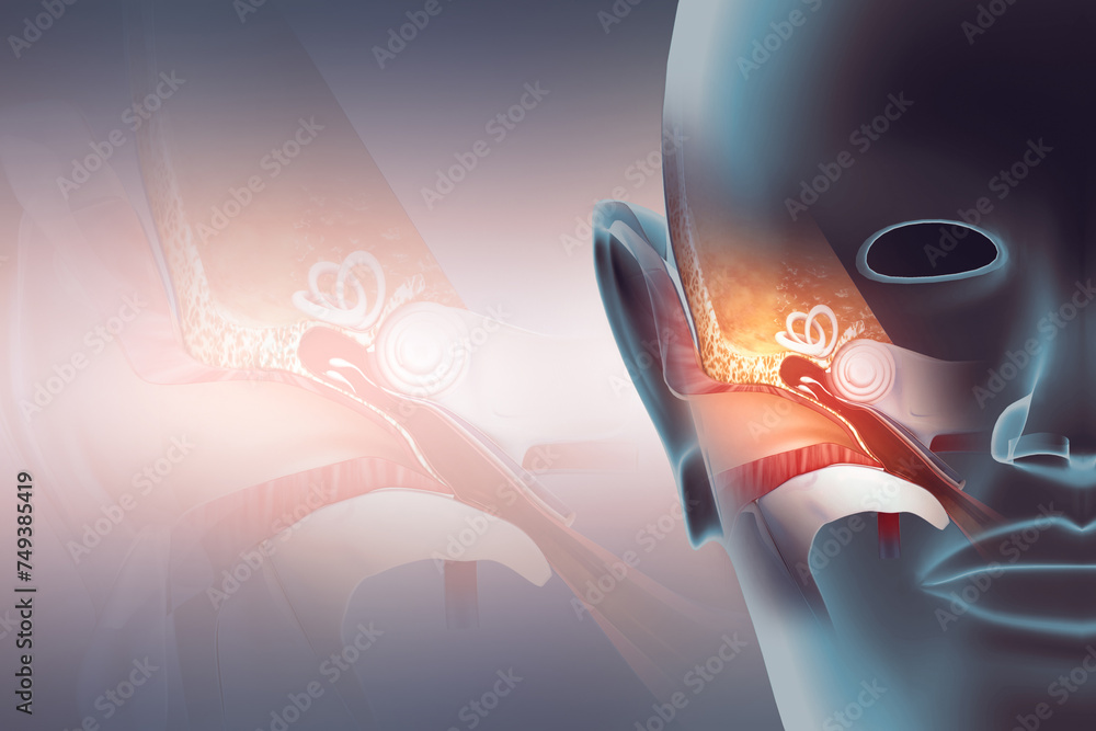 The anatomical structure of the human ear, sound wave and ear with ...