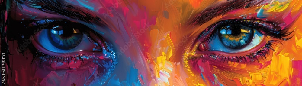 Vibrant Creativity. Portrait of an Artist Captivating Display of Color ...