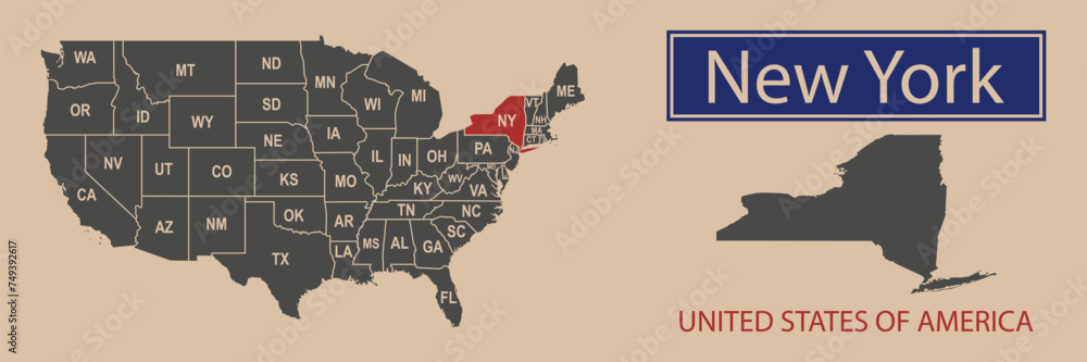 Vector map borders of the USA Ohio state. State of Ohio on the map of ...