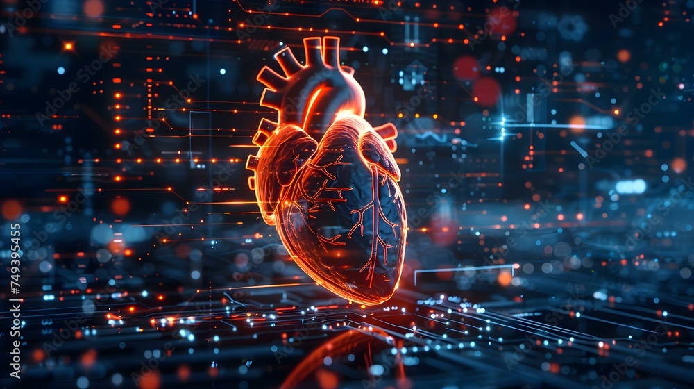 Cuttingedge medical technology in heart health diagnostic concept with ...