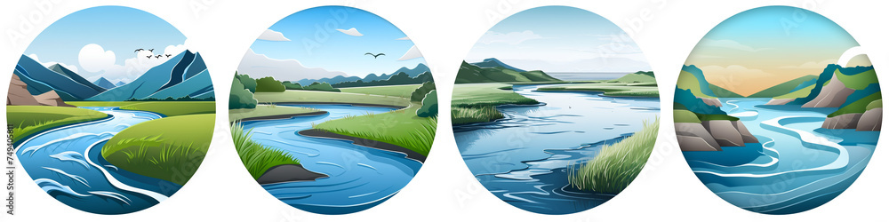 Estuary clipart collection, vector, icons isolated on transparent ...