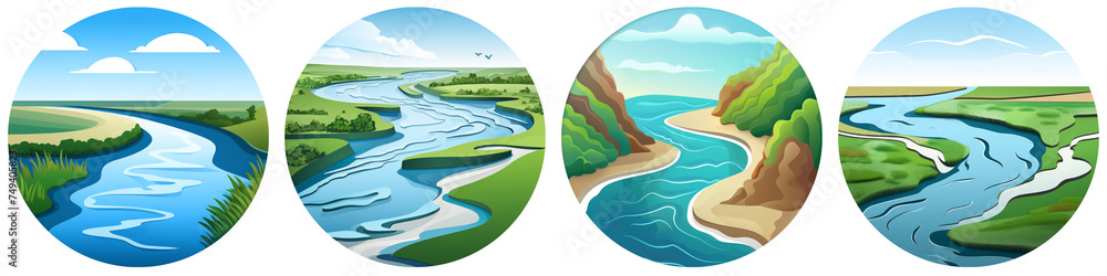 Estuary clipart collection, vector, icons isolated on transparent ...