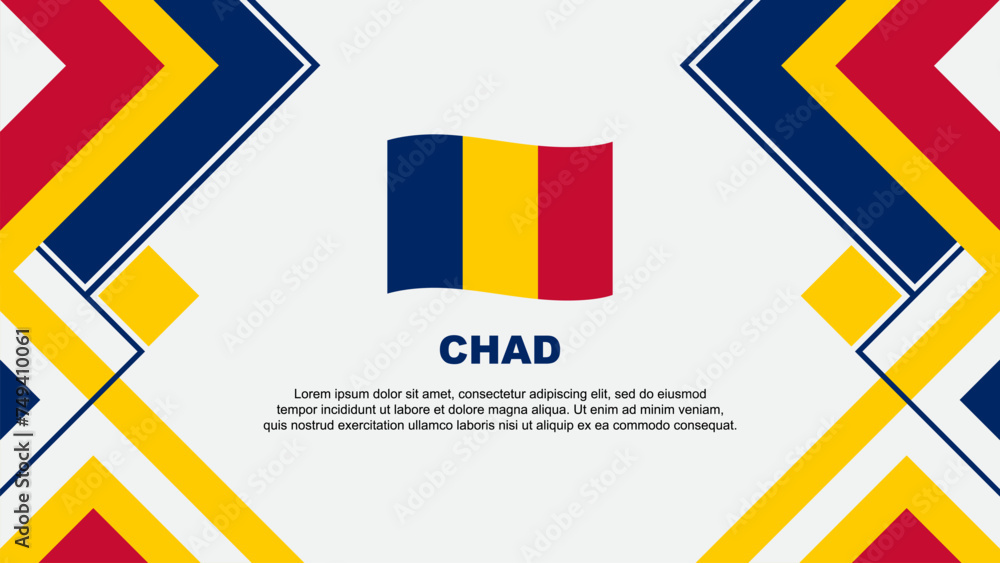 Chad Flag Abstract Background Design Template. Chad Independence Day ...