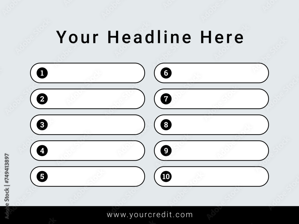 10 thing of infographic list with your title and credit vector template ...