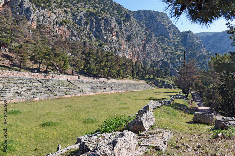 The Delphi Stadium is located at the highest point of the Delphi ...