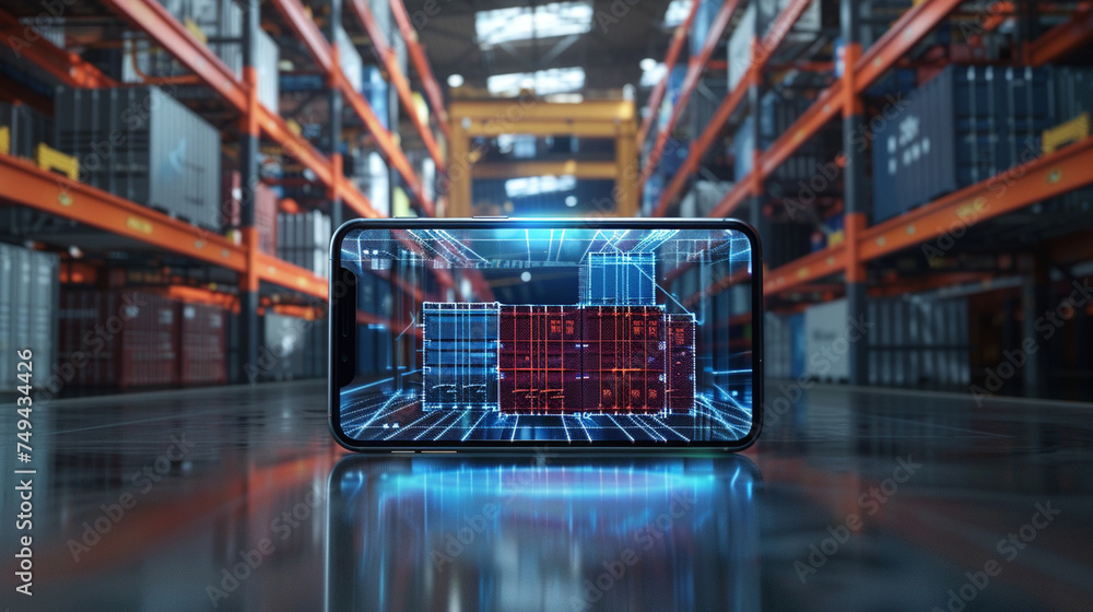 On the screen of a sleek smartphone, a holographic projection emerges ...