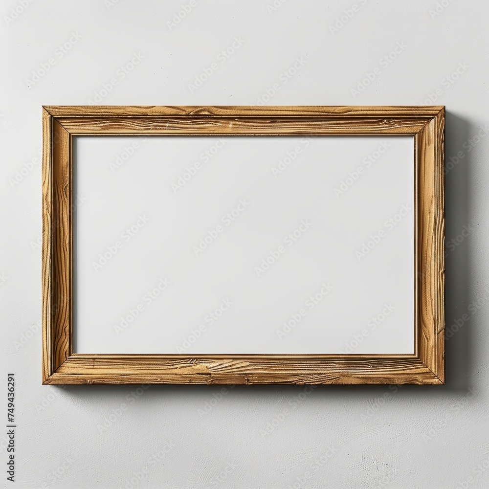 A rectangular wooden frame with a Louis pattern and a blank white ...