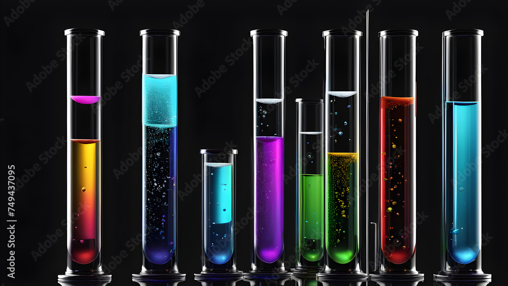 test tubes with liquid. test tubes. test tubes in the laboratory. a ...