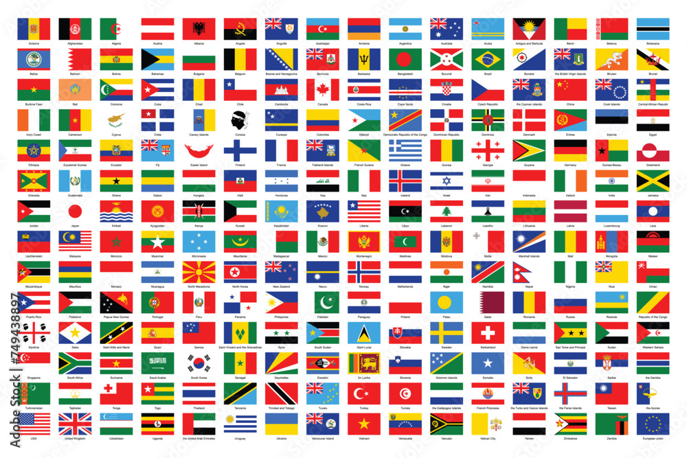Flags of the world. Big collection set of World Countries National ...