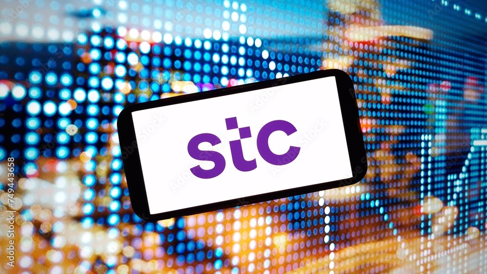 Konskie, Poland - March 02, 2024: Saudi Telecom Company logo displayed ...