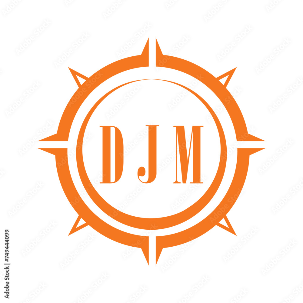 DJM letter design. DJM letter technology logo design on white ...