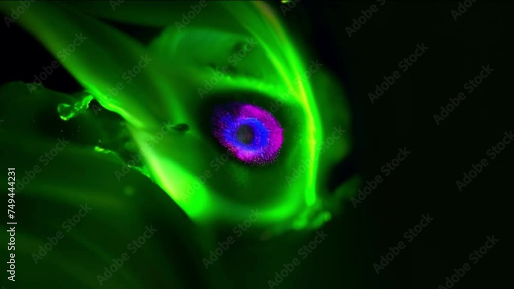 Abstract magic movement of a cell in immunofluorescence light ...