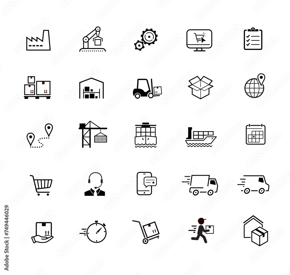 Set of shipping delivery icons. Vector elements. Can use for your ...