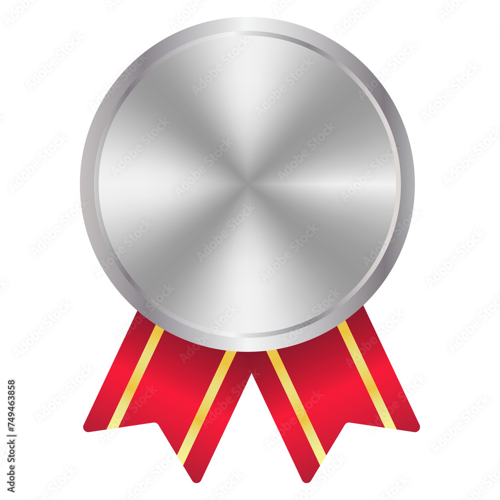 Silver medals on transparent background. Honor badges realistic ...