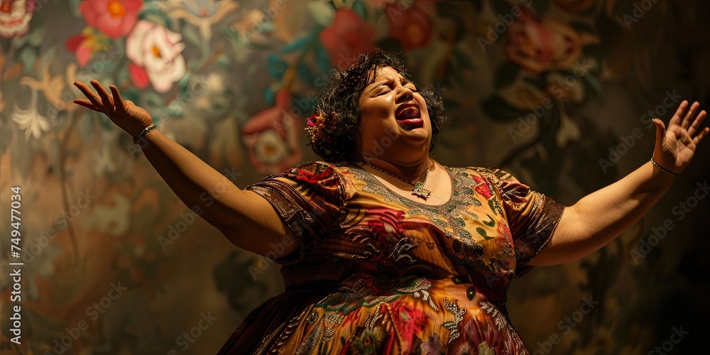Fat lady singing - it's over as an overweight woman hits the stage to ...