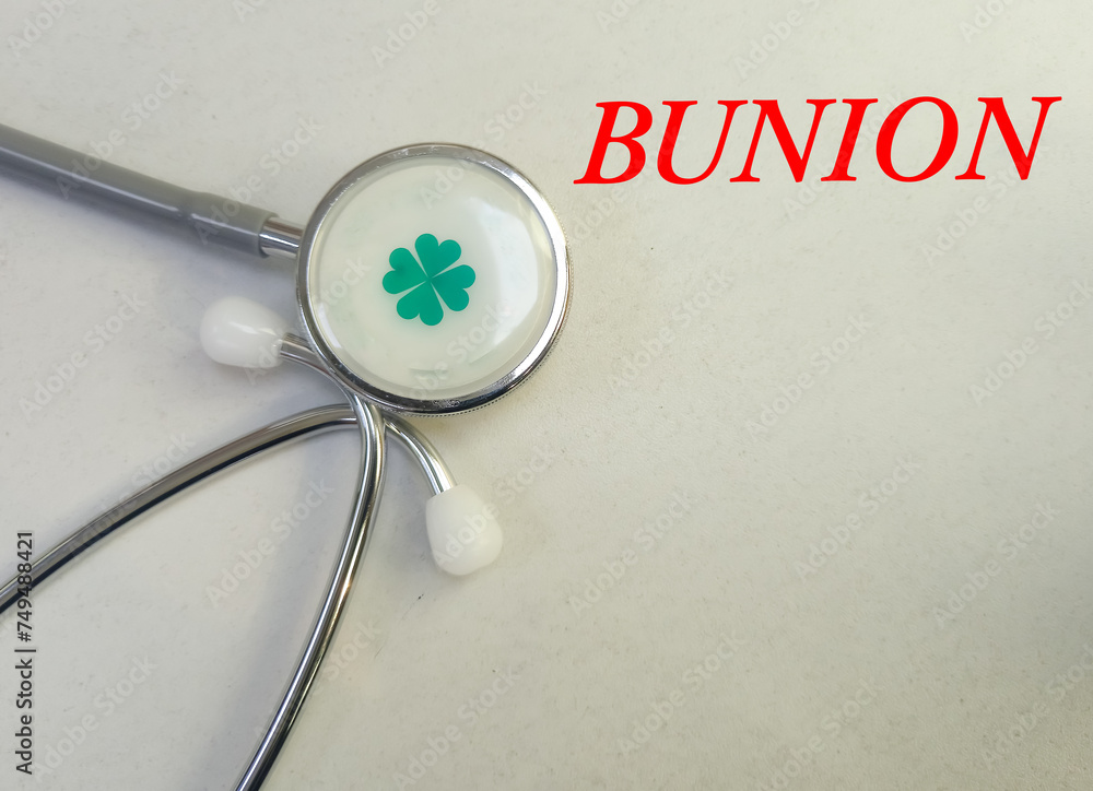 Bunion medical term word with stethoscope, medical concepts. Invert ...