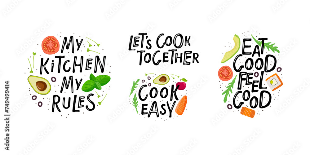 Kitchen Posters, banner, cookware prints, label for shop, kitchen ...