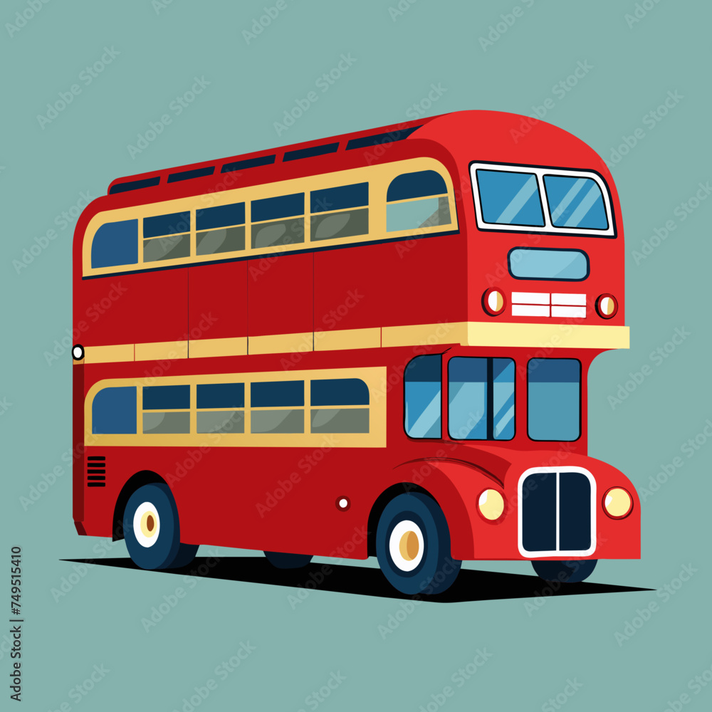 Photo double decker bus. Vector cartoon illustration, Veronica ...