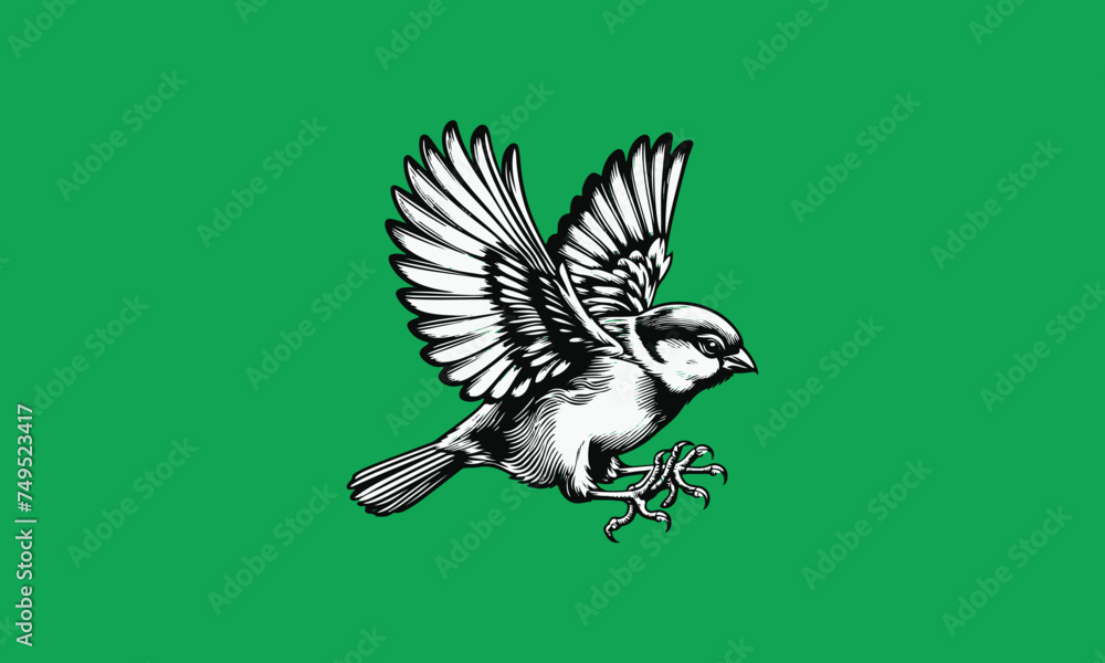Sparrow logo design, sparrow vector logo, sparrow, sparrow flying, bird ...