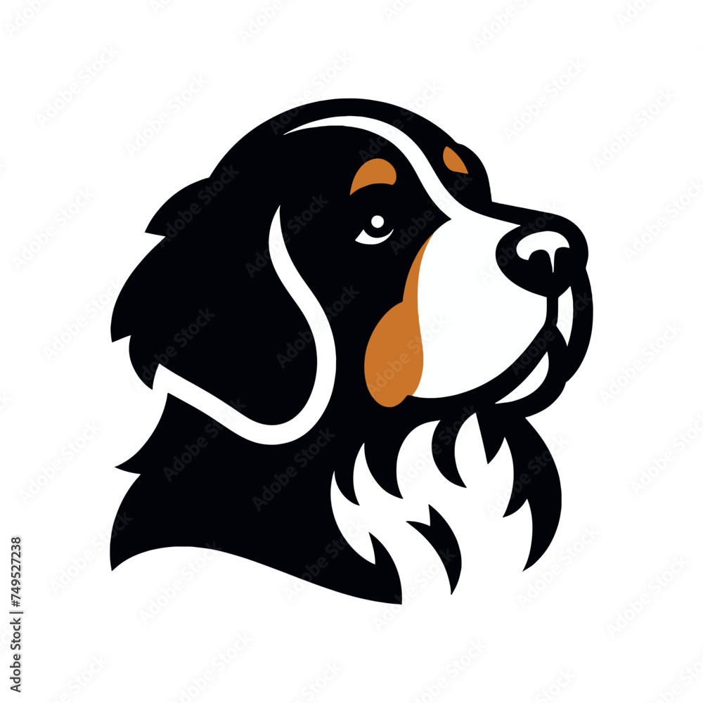 Berner Sennenhund. Bernese Mountain Dog. simple modern icon. logo ...
