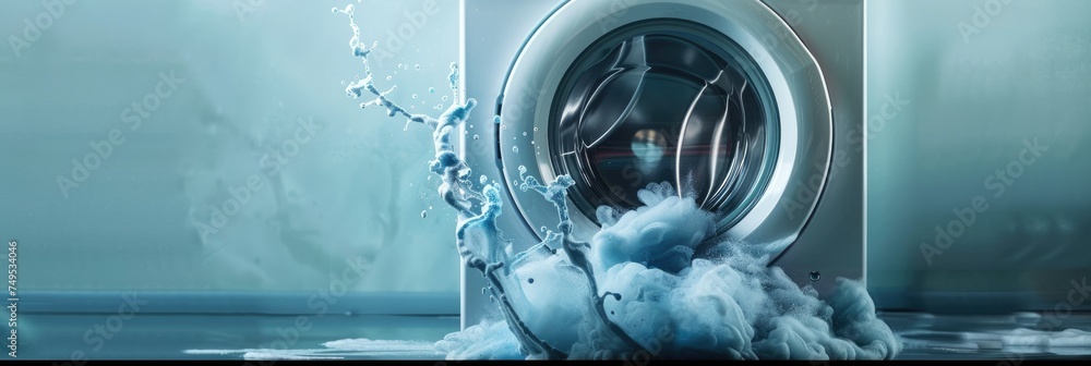 Overflowing foam in washing machine mishap - Washing machine ...