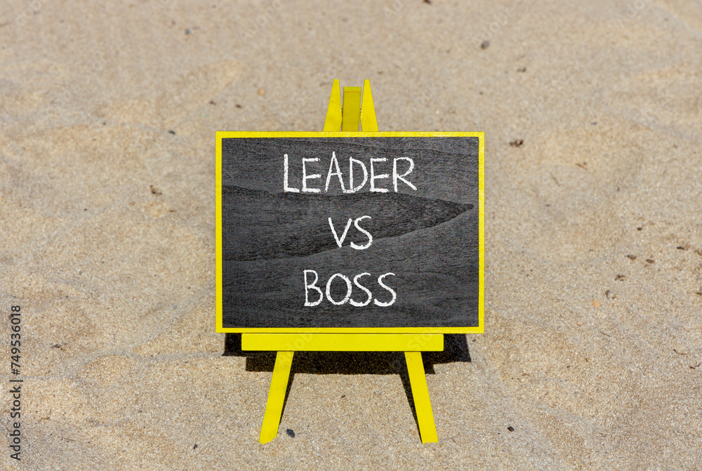 Boss vs leader symbol. Concept words Boss vs versus leader on beautiful ...