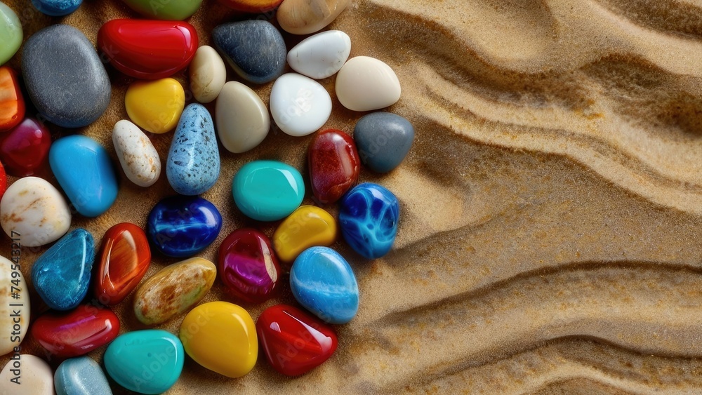 Coastal Elegance: Spectrum of Colors in Beach Stones Stock Illustration ...