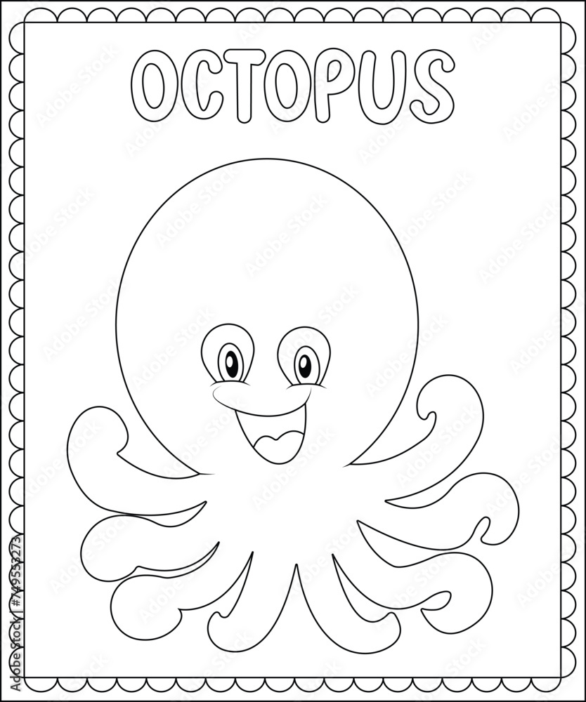 Big and simple coloring page for kids Stock Vector | Adobe Stock