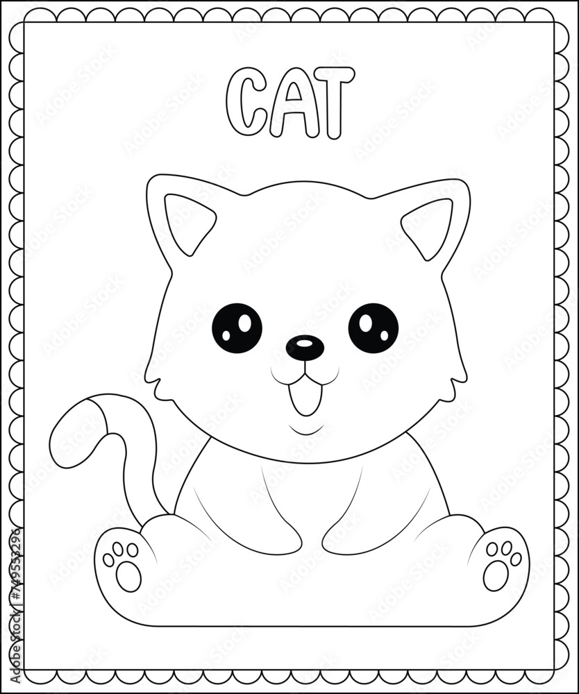 Big and simple coloring page for kids Stock Vector | Adobe Stock