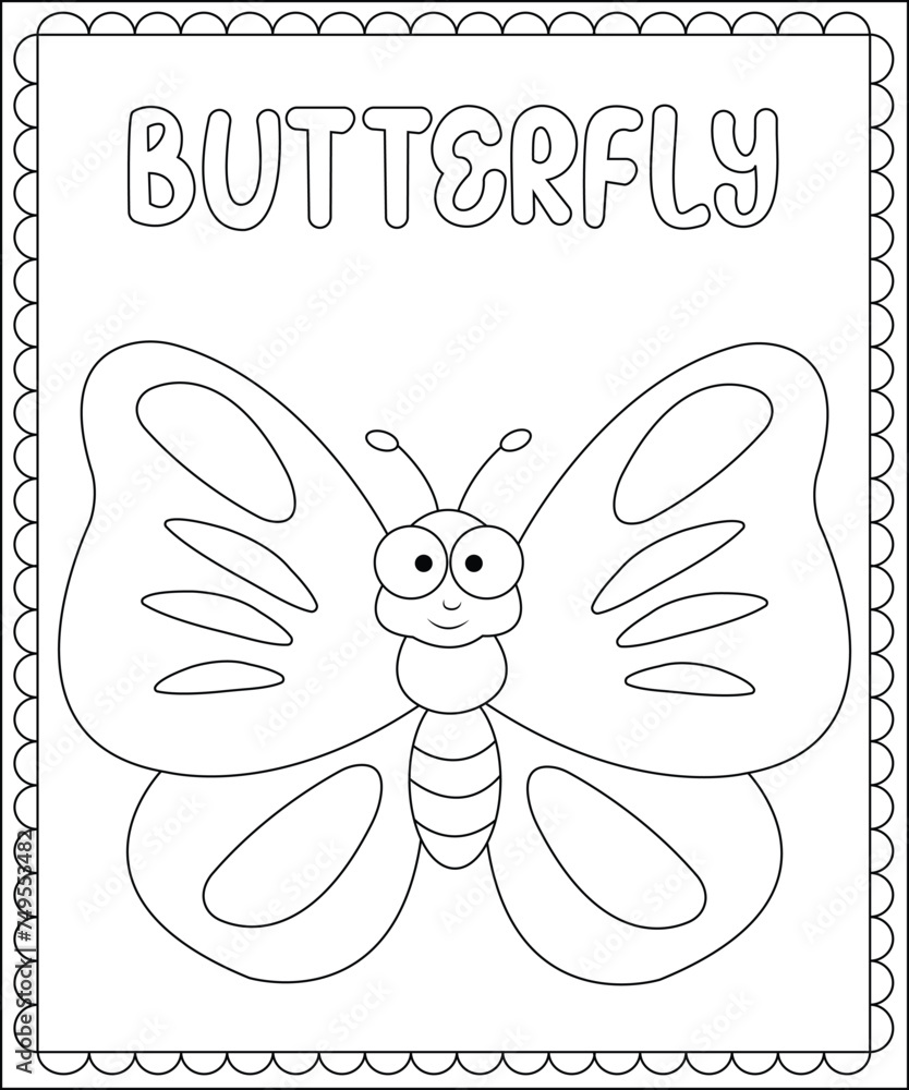 Big and simple coloring page for kids Stock Vector | Adobe Stock