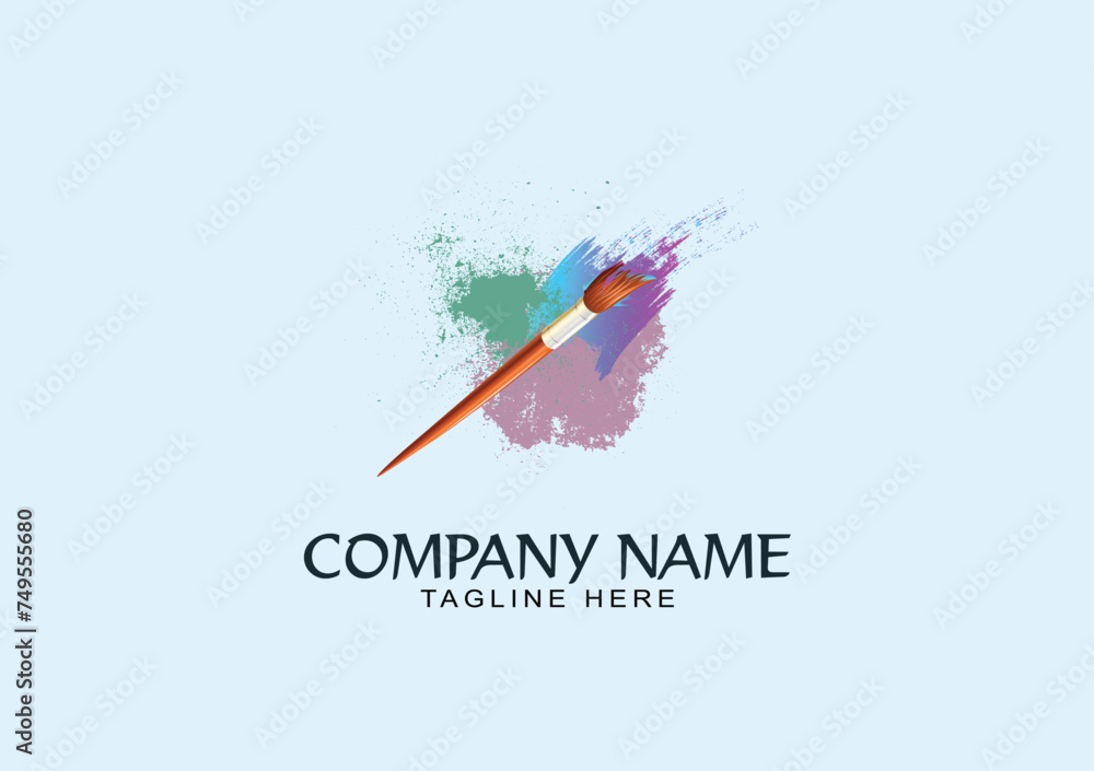 vector logo brush and blots of paint, Vector Brush Paint Vector Logo ...