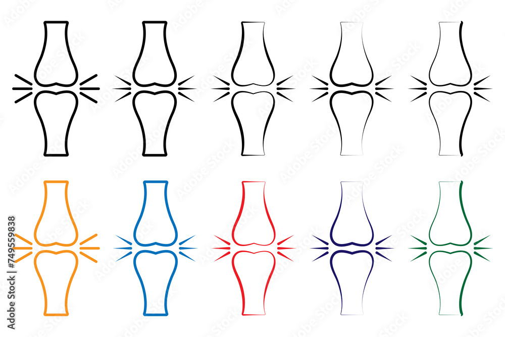 Bones joint icon is an isolated outline vector from human body parts ...