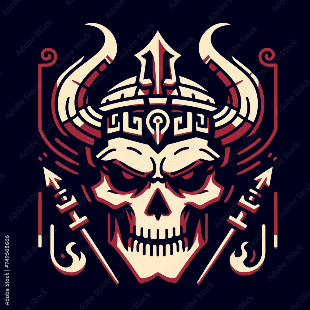 Hades, the god of the dead and the king of the underworld vector logo ...