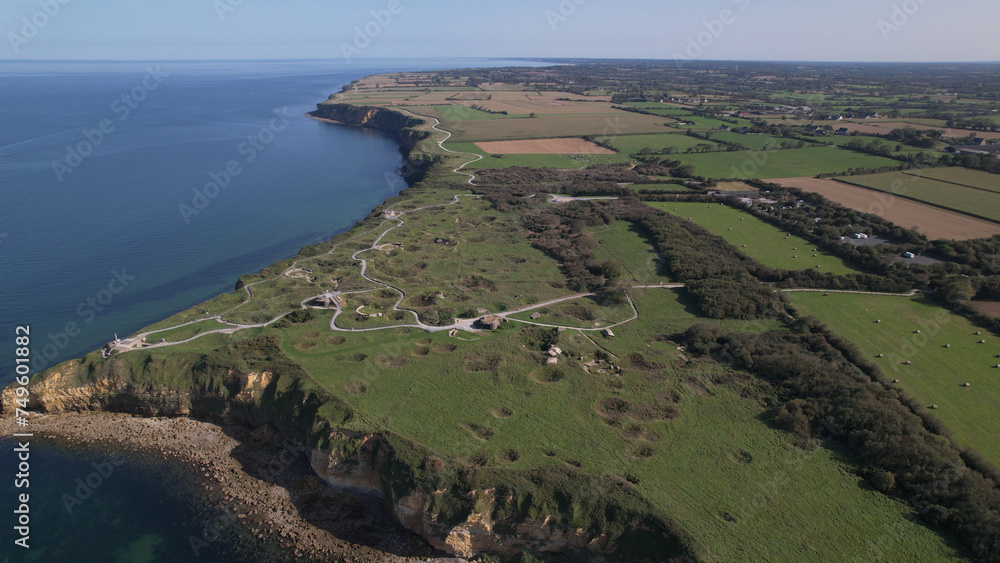 The World War II Pointe du Hoc Ranger Monument. Pointe du Hoc is a high ...