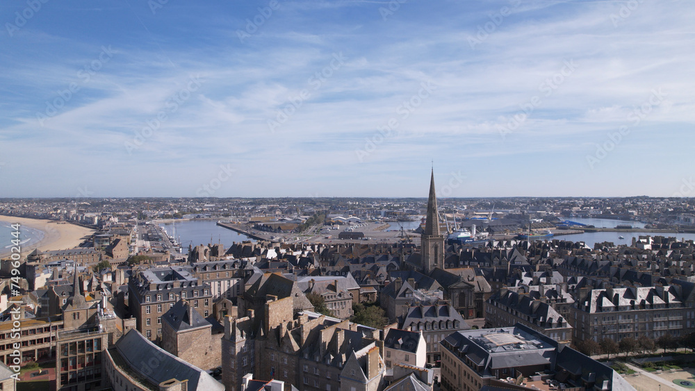 The Breton Coastal Medieval Fortified City of Saint-Malo, France. The ...