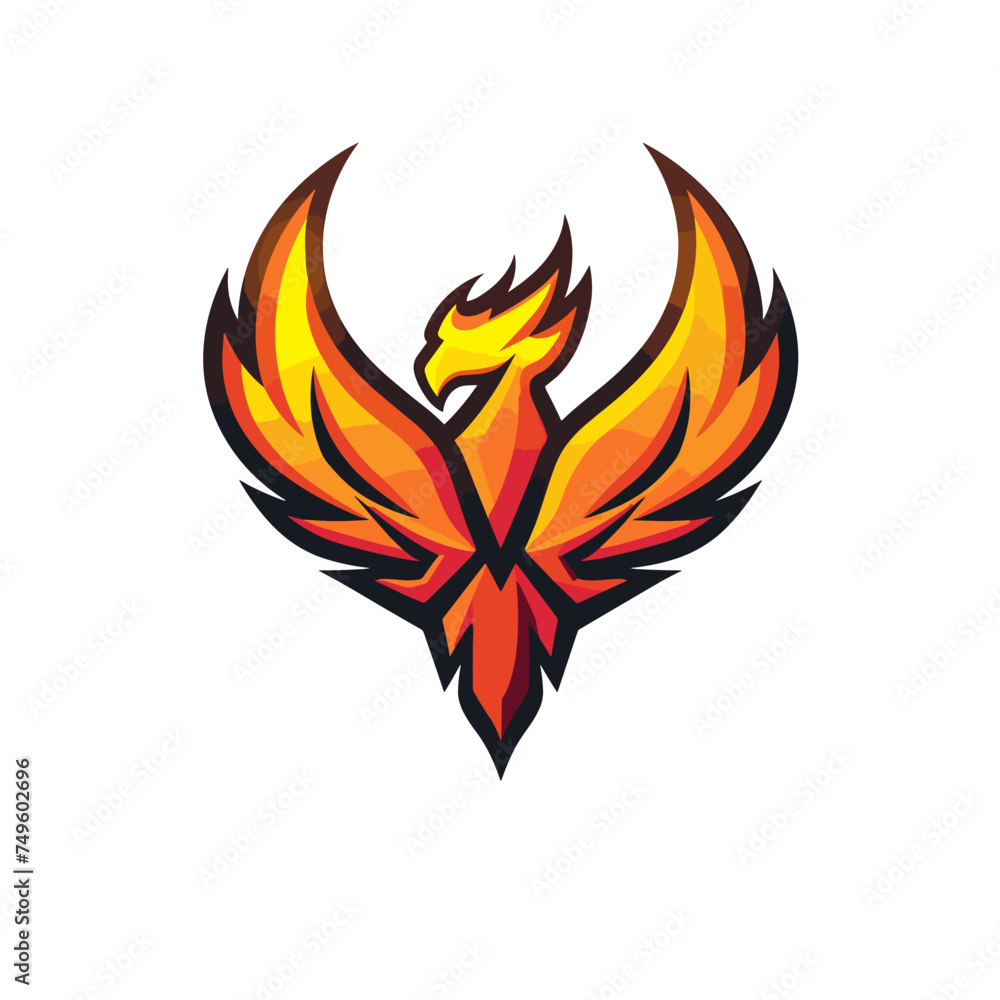 Fire bird phoenix esport vector logotype, logo phoenix, icon phoenix ...