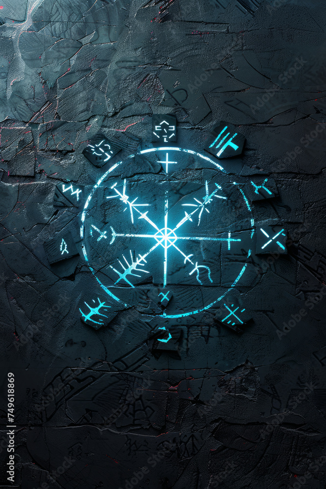 The Vegvisir, Mystic Runes Glowing, mystical symbol, dark phone ...